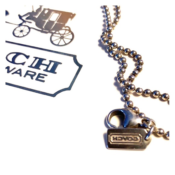 Coach | Jewelry | Coach Silver Logo Necklace | Poshmark